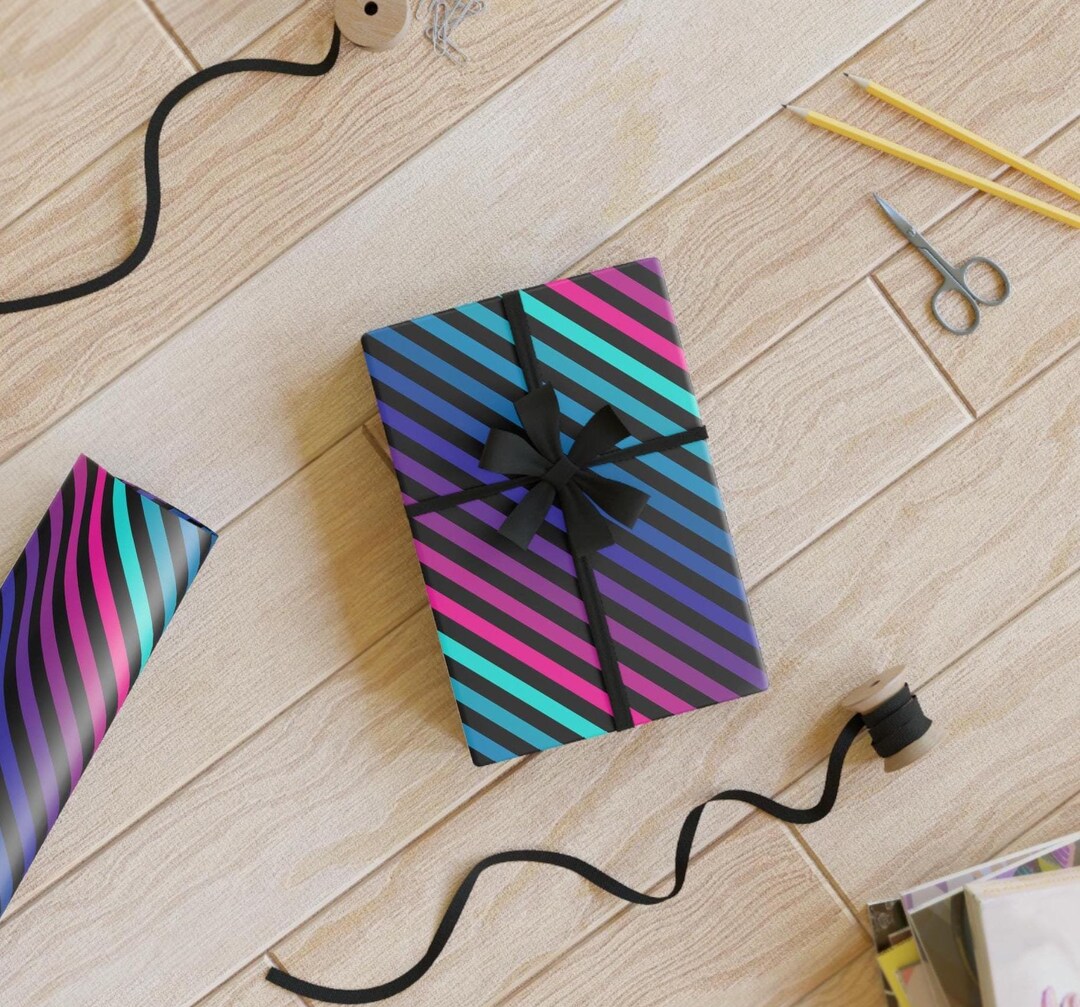 Colorful Stripes Wrapping Paper, Special Gift Wrappings, X-mas ...