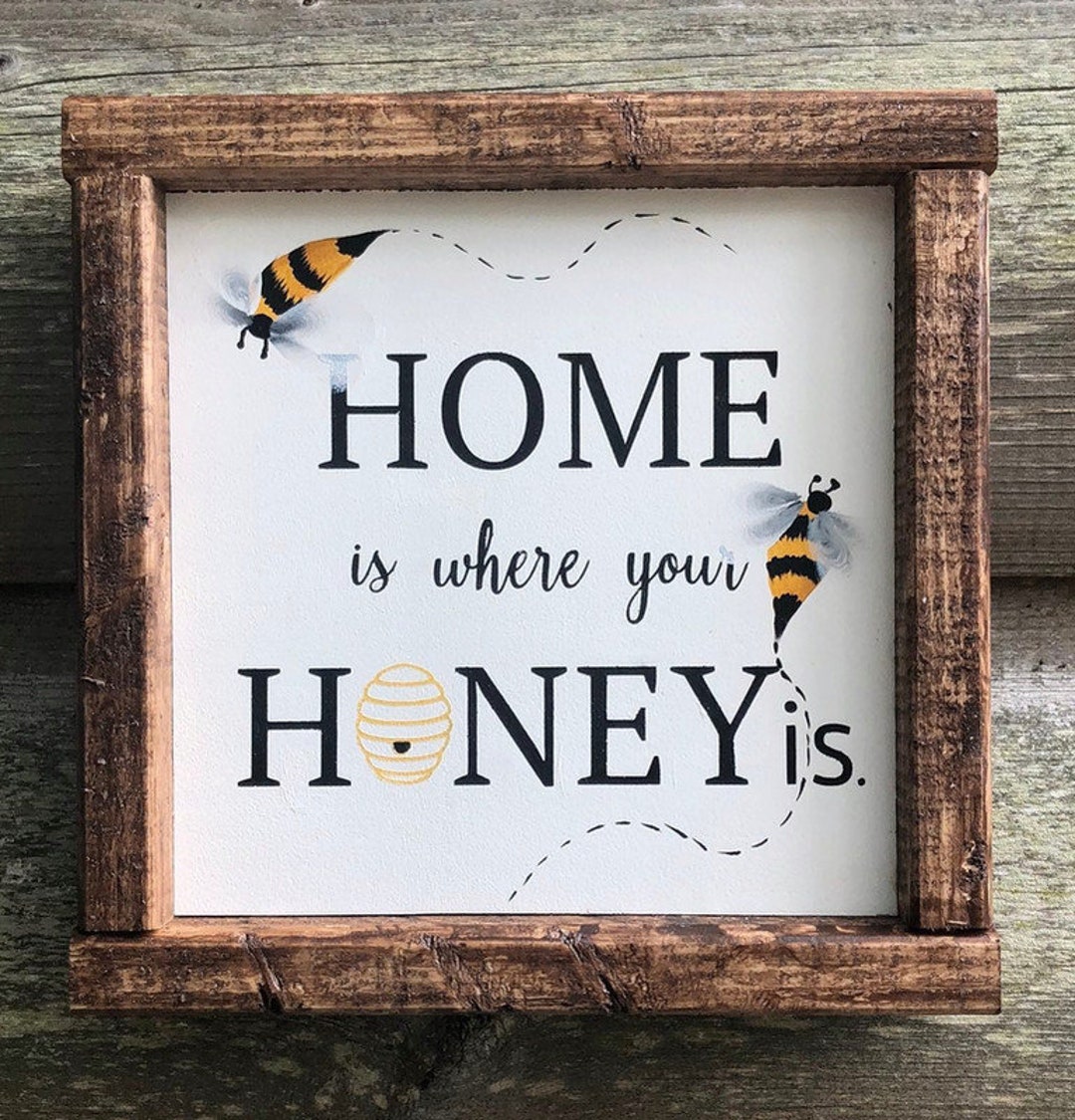 Home is Where Your Honey Is- Framed Wall Sign - Etsy