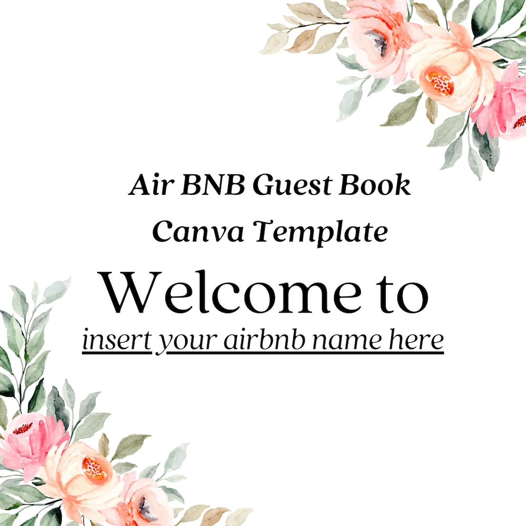 Airbnb Guest Book Canva Template | Lake House Welcome Book, Editable ...