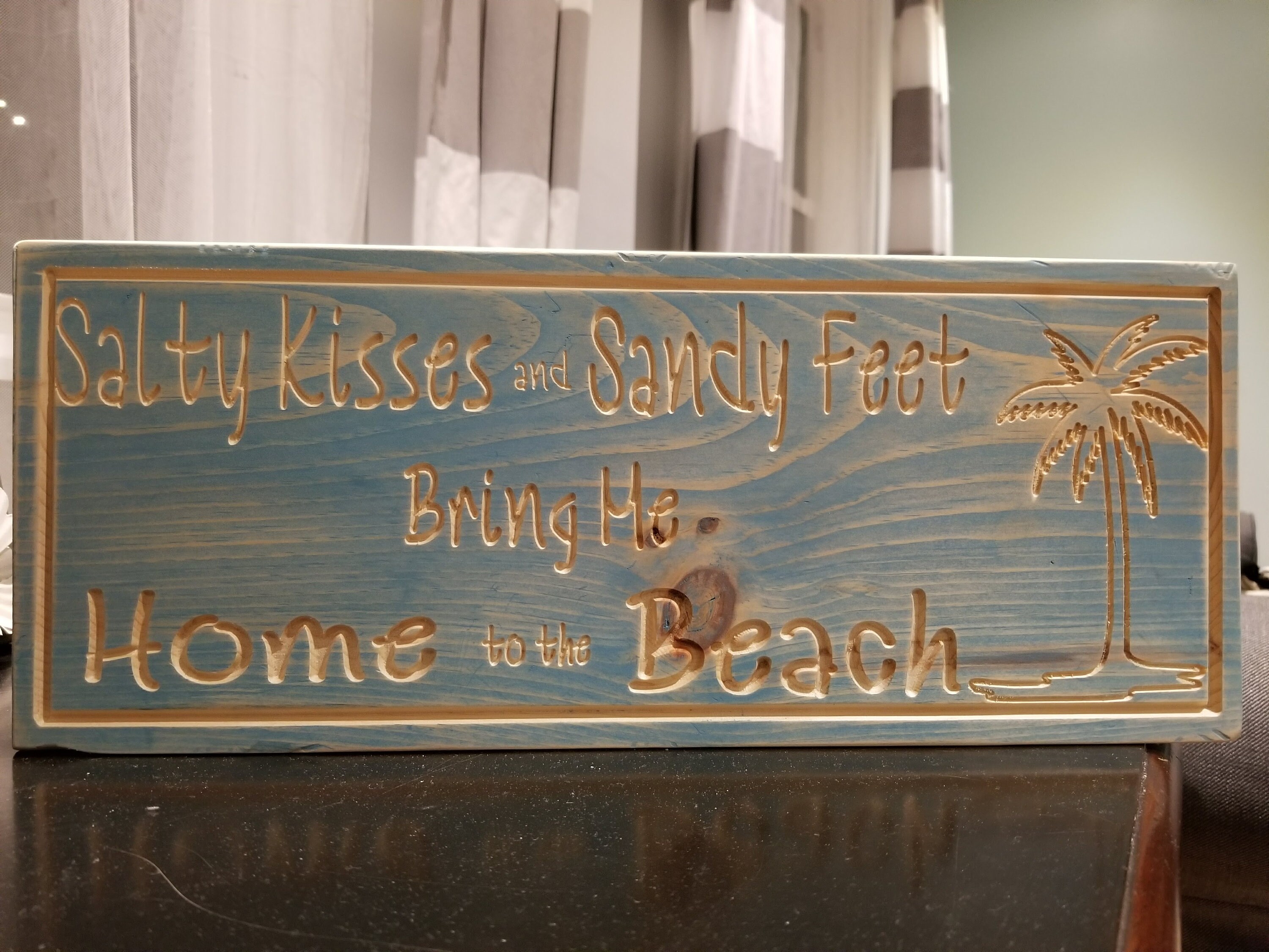Beach Sign / Beach Decor / Coastal Decor / Coastal Sign / Palm Tree ...