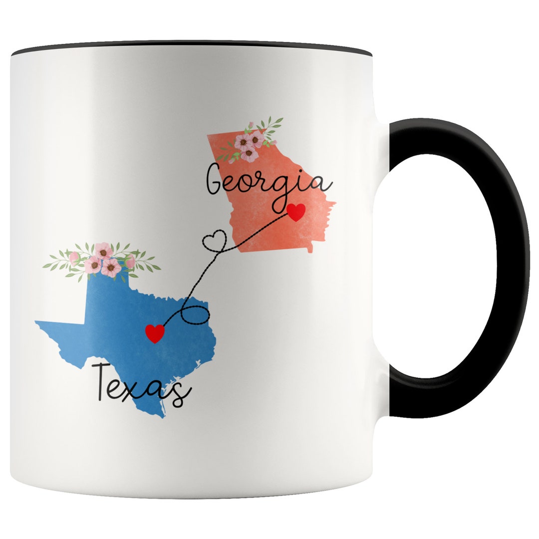 Texas Georgia Mug: Long Distance Gift - Etsy
