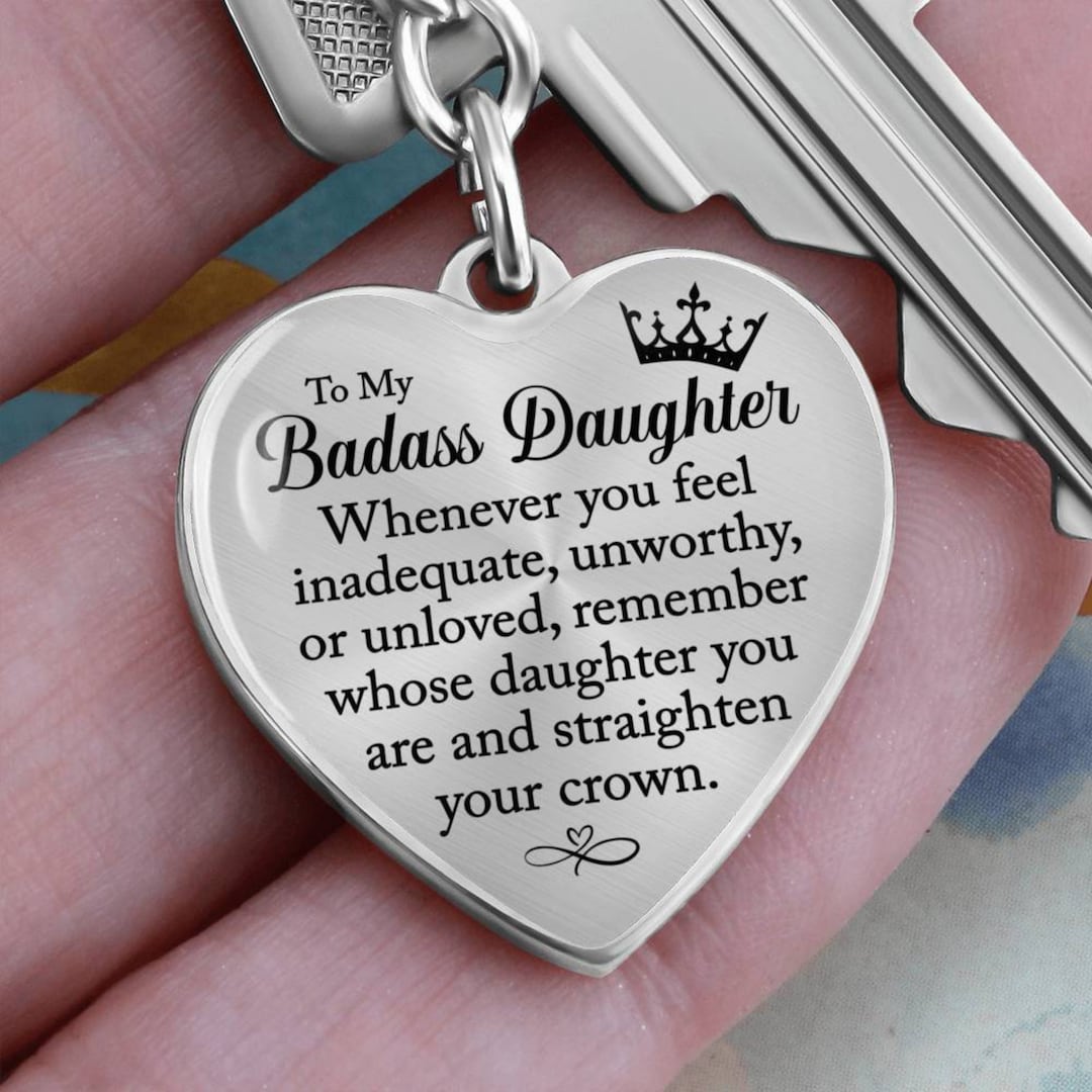 Personalized Keychain Gift for Daughter From Mom Dad, to My Badass ...