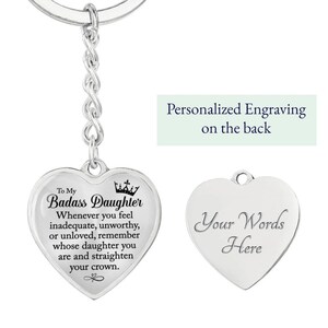Personalized Keychain Gift for Daughter From Mom Dad, to My Badass ...