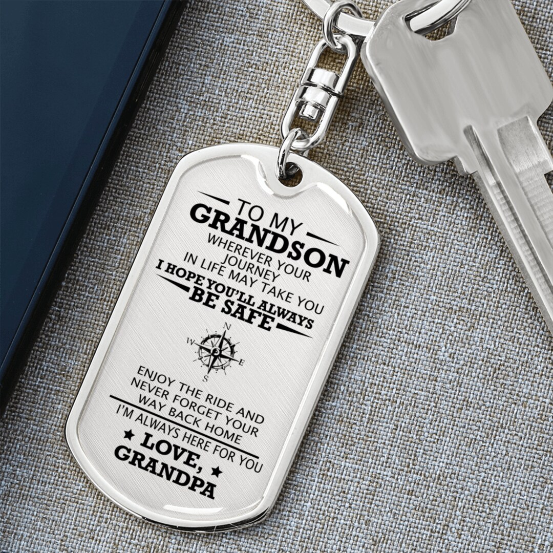 Grandson Gift, Live Your Dreams Keychain, Grandson Keychain, Grandson ...