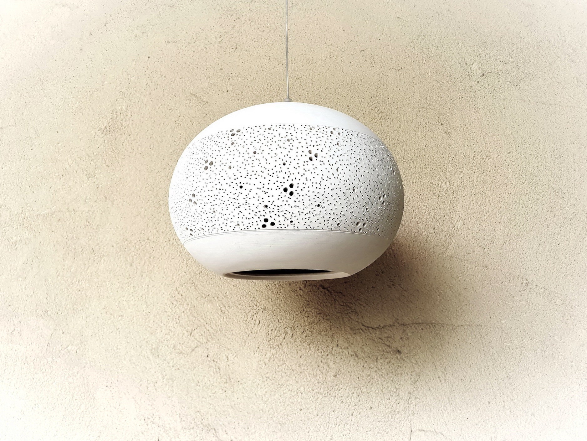 Pendant Light perforated Hanging Ceramic Lampshade Kitchen - Etsy