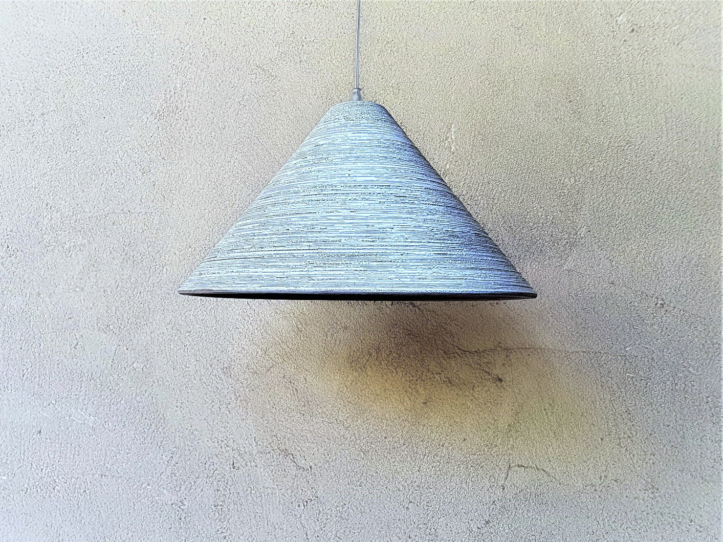 Living room lightPendant Light Grey black& white Cone shape | Etsy