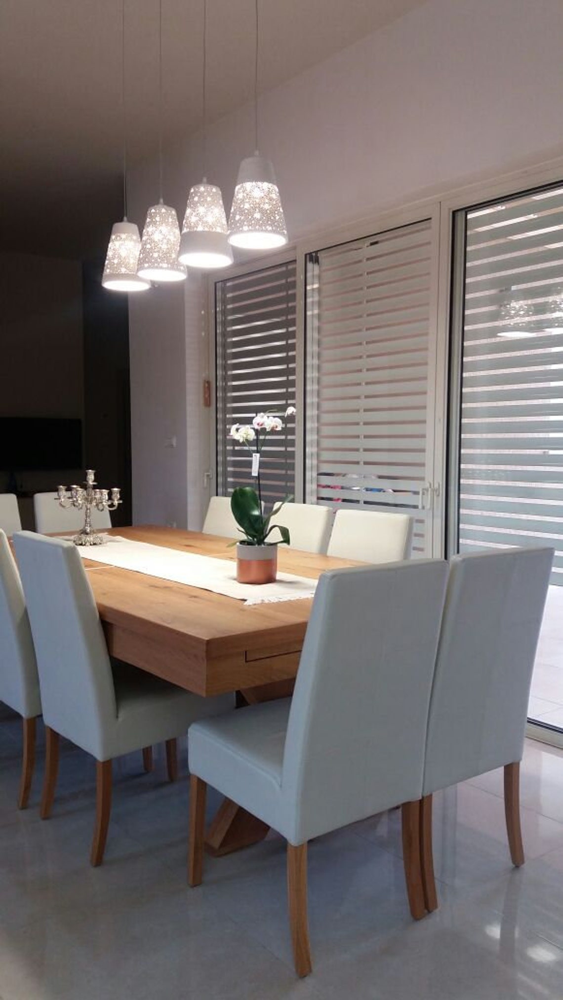 3 Pendant Lights Perforated Ceramic Kitchen Lighting - Etsy