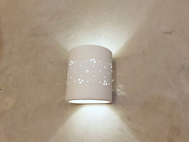 Handmade White Wall Light Small Cylinder Ceramic Custom - Etsy