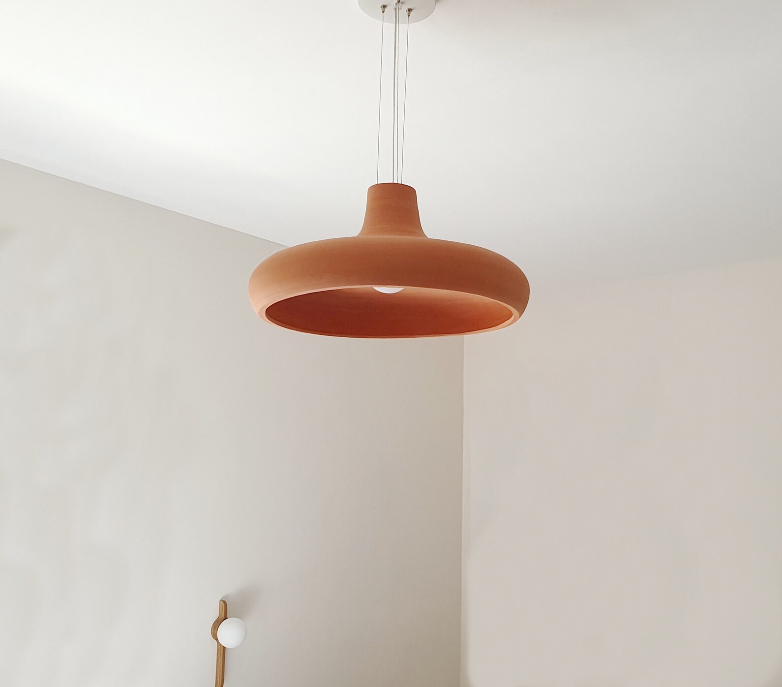 Handmade Terracotta Pendant Light: Modern Ceramic Lampshade - Etsy