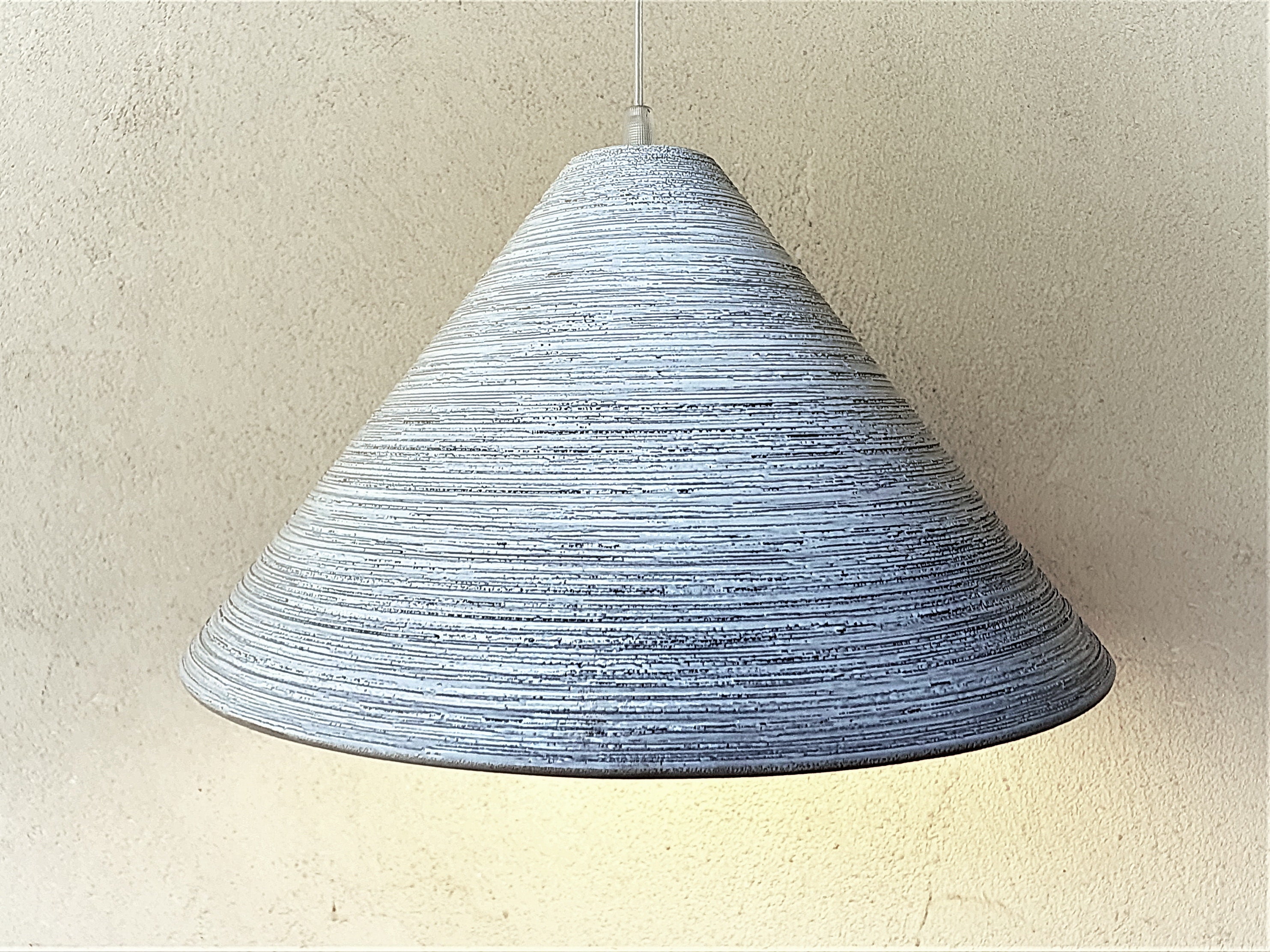 Living room lightPendant Light Grey black& white Cone shape | Etsy