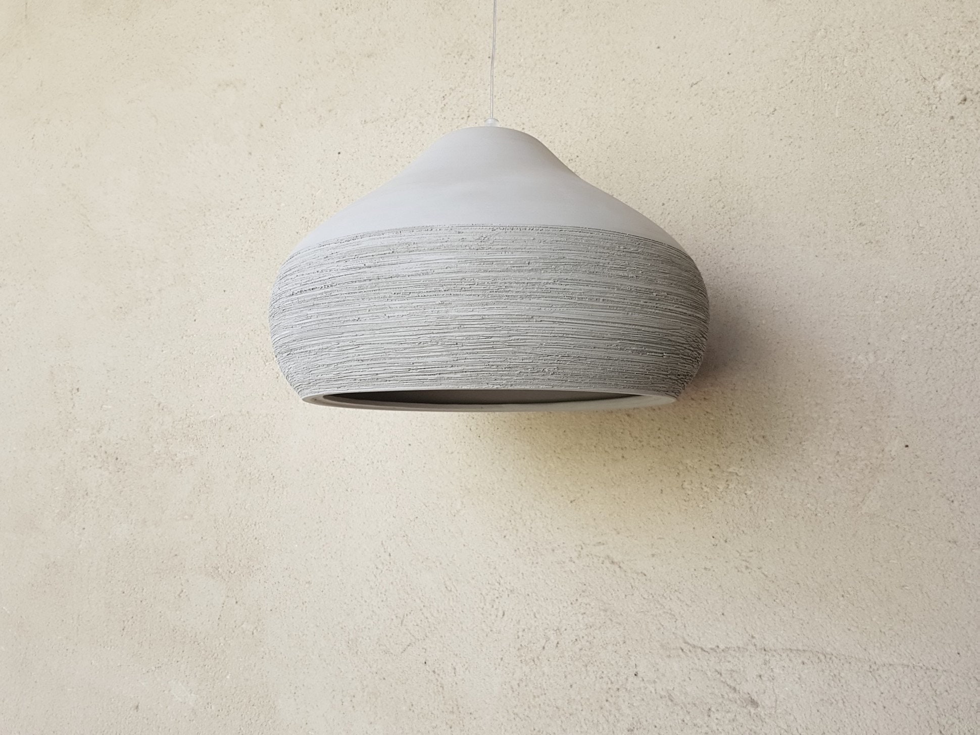 Pendant Light grey Large Ceramic Lamp Shade Kitchen - Etsy
