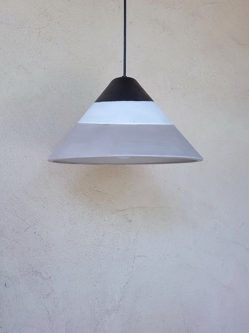 Living Room Lightpendant Light Grey Black& White Cone Shape - Etsy