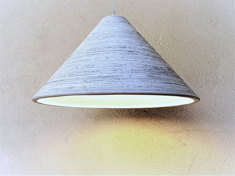 Living room lightPendant Light Grey black& white Cone shape | Etsy