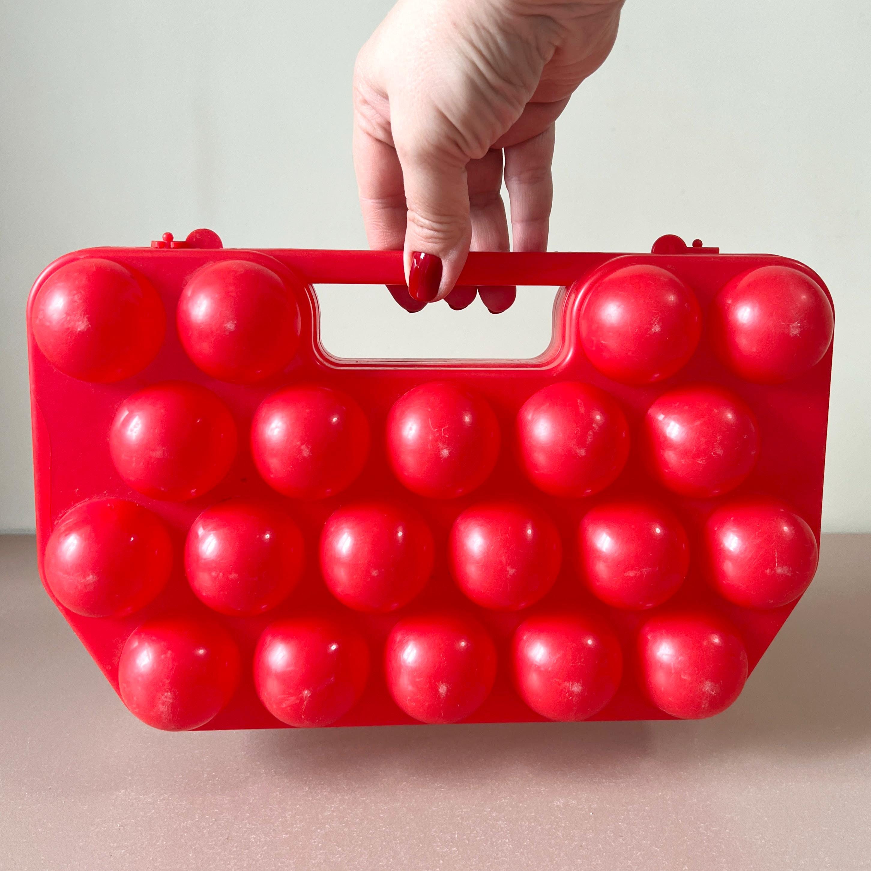 Retro Red Soviet Egg Carry Case for 20 Eggs Vintage Shopping Container ...