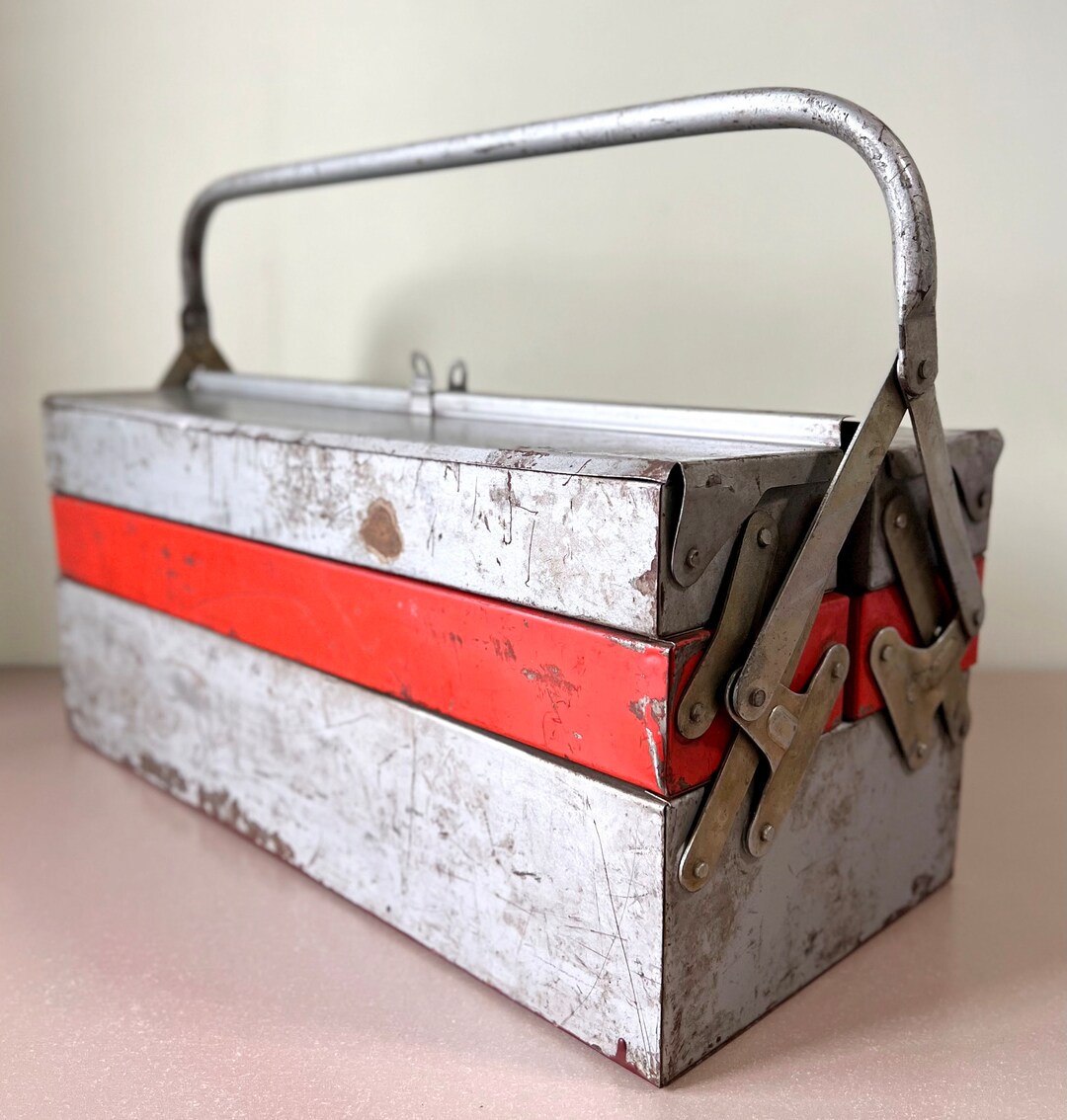 Industrial Toolbox Soviet Vintage Factory Box Metallic Storage ...