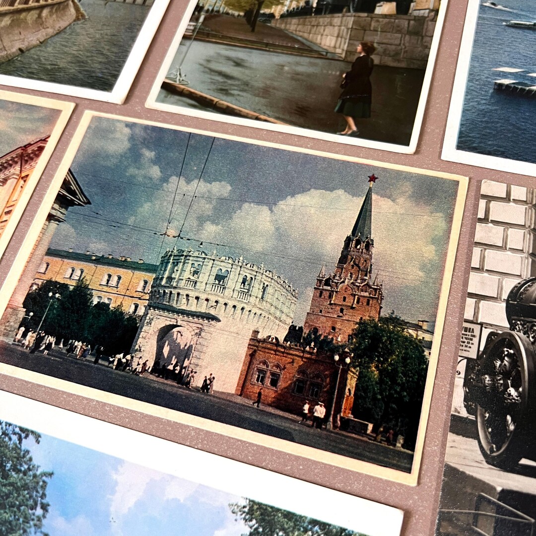 Set of 7 Soviet Vintage Postcards 1950s–1980s USSR Sochi Moscow Black ...