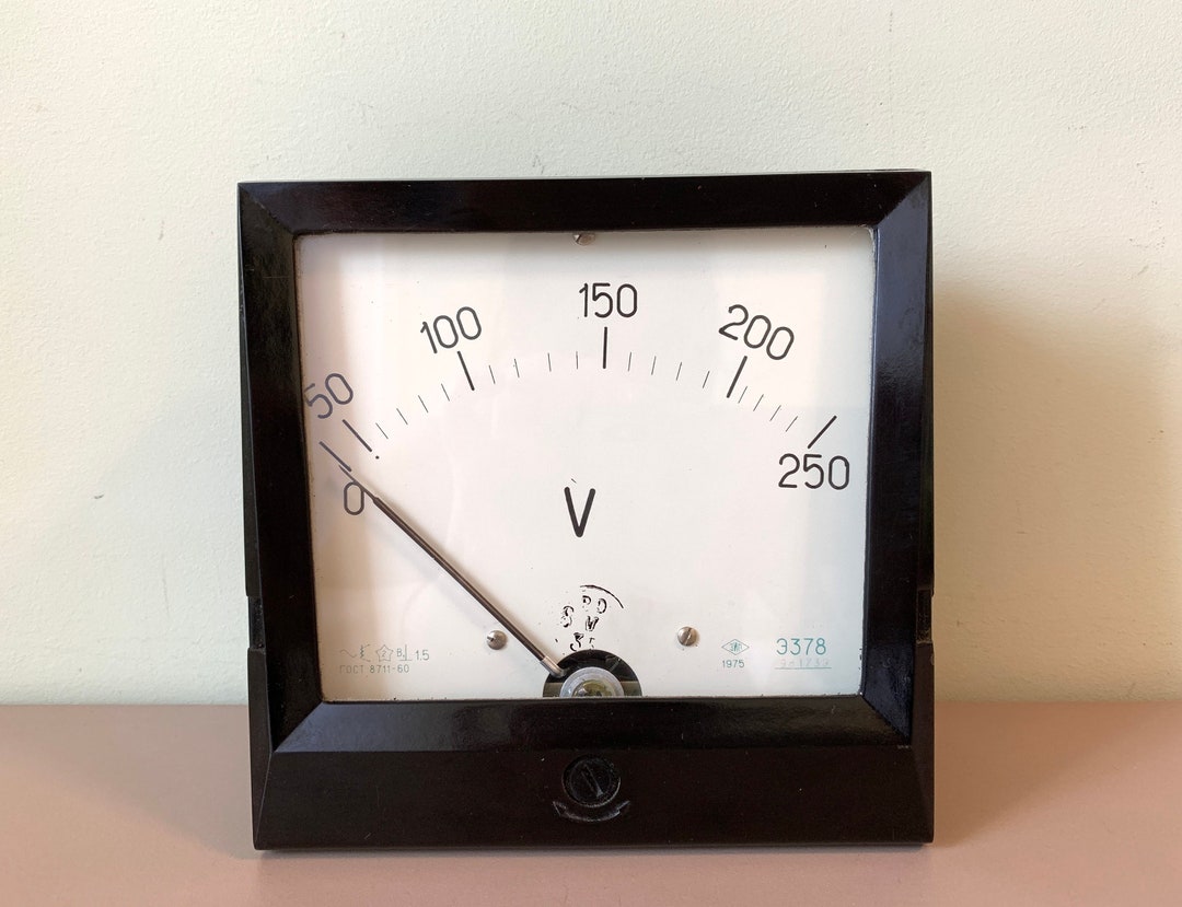 Vintage Soviet DC Voltmeter, Industrial Steampunk Analog Device With ...