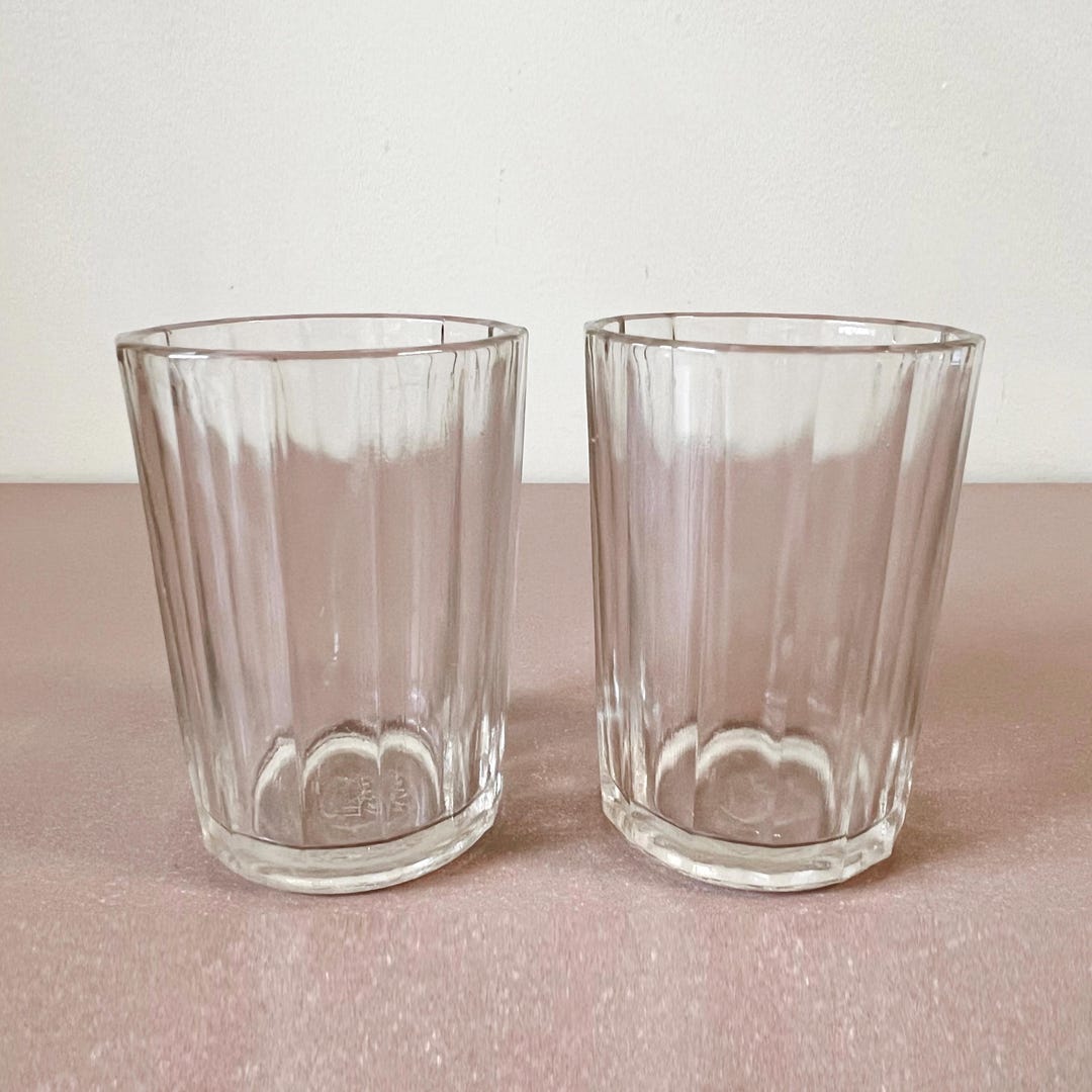 2 Vintage Soviet Faceted Vodka Shot Glasses Granyonyi Stakan Cups 100ml ...