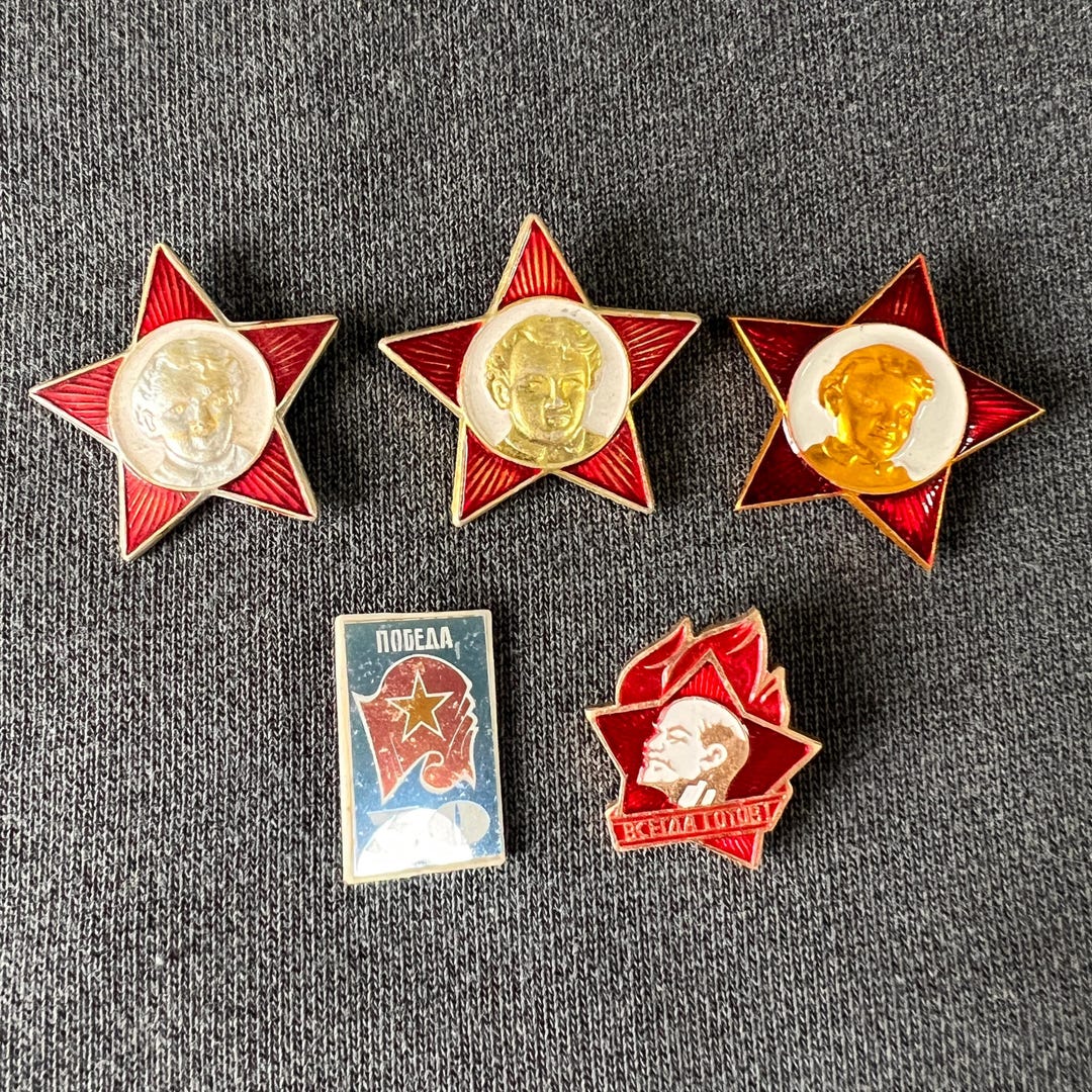 5x Soviet Communist Lenin Pioneer Enamel Badges USSR Lapel Pins World ...