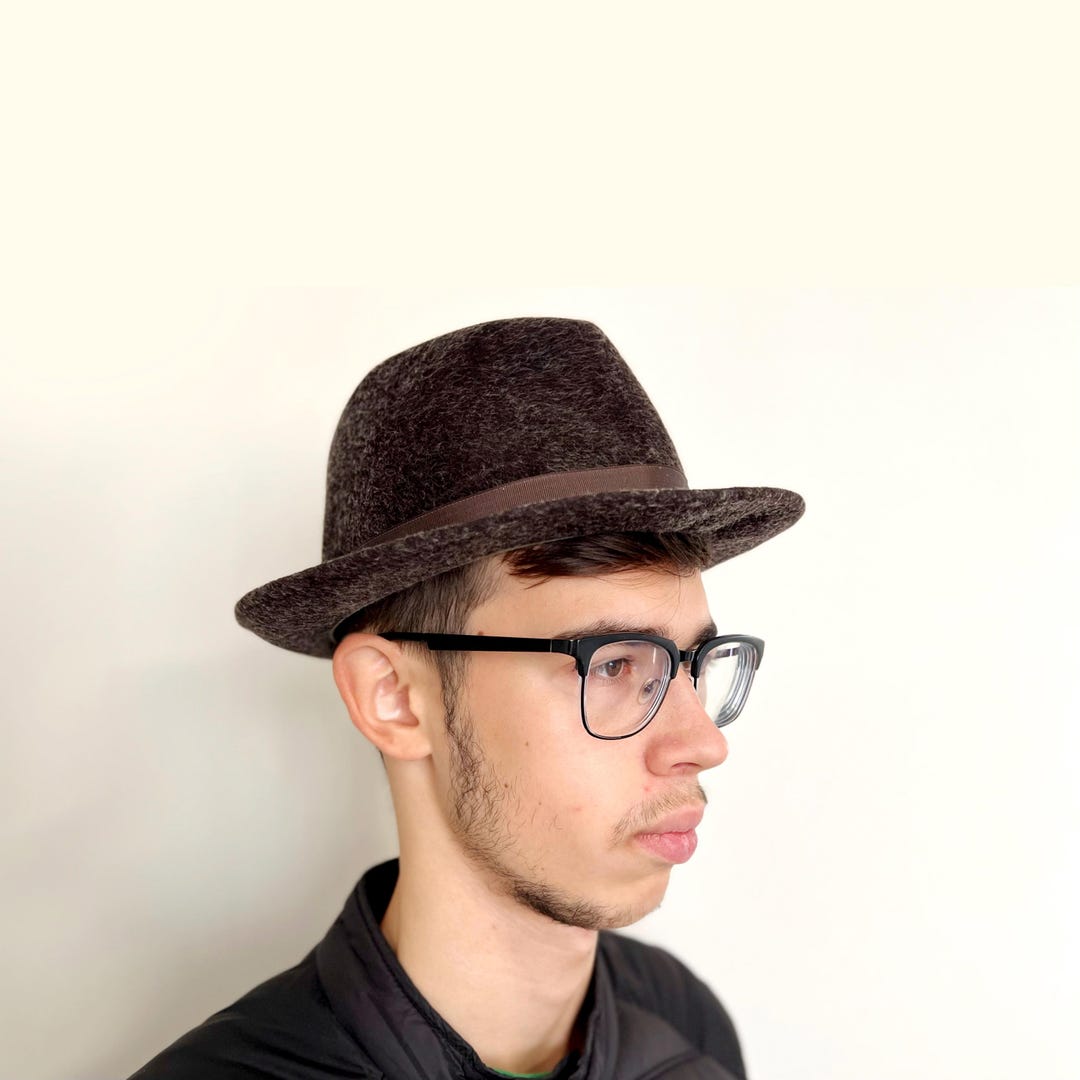 Vintage 1960s Wool Felt Fedora Hat Soviet Ukrainian Khust Trilby Style ...