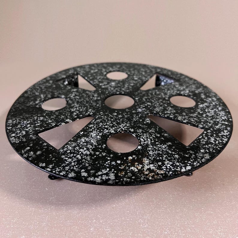 Vintage Enamel Trivet 1970s Soviet Latvia Hot Plate Pan Stand Подставка ...