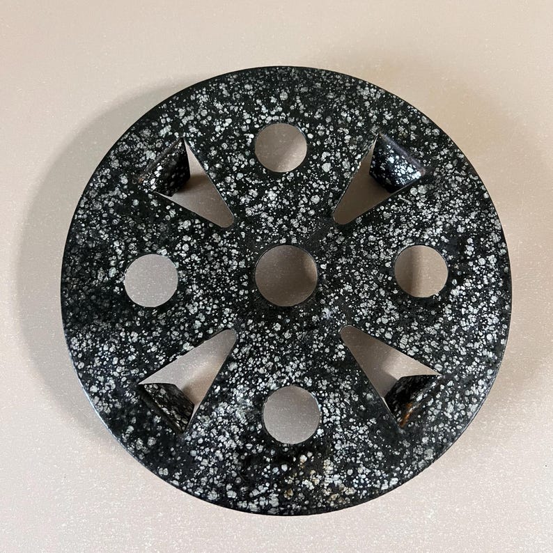 Vintage Enamel Trivet 1970s Soviet Latvia Hot Plate Pan Stand Подставка ...