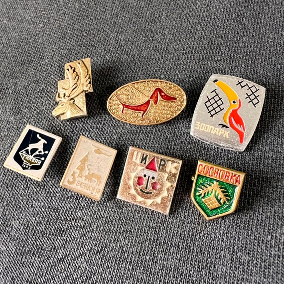 Soviet badges animal , Set of 3, USSR, 1980 - Gem