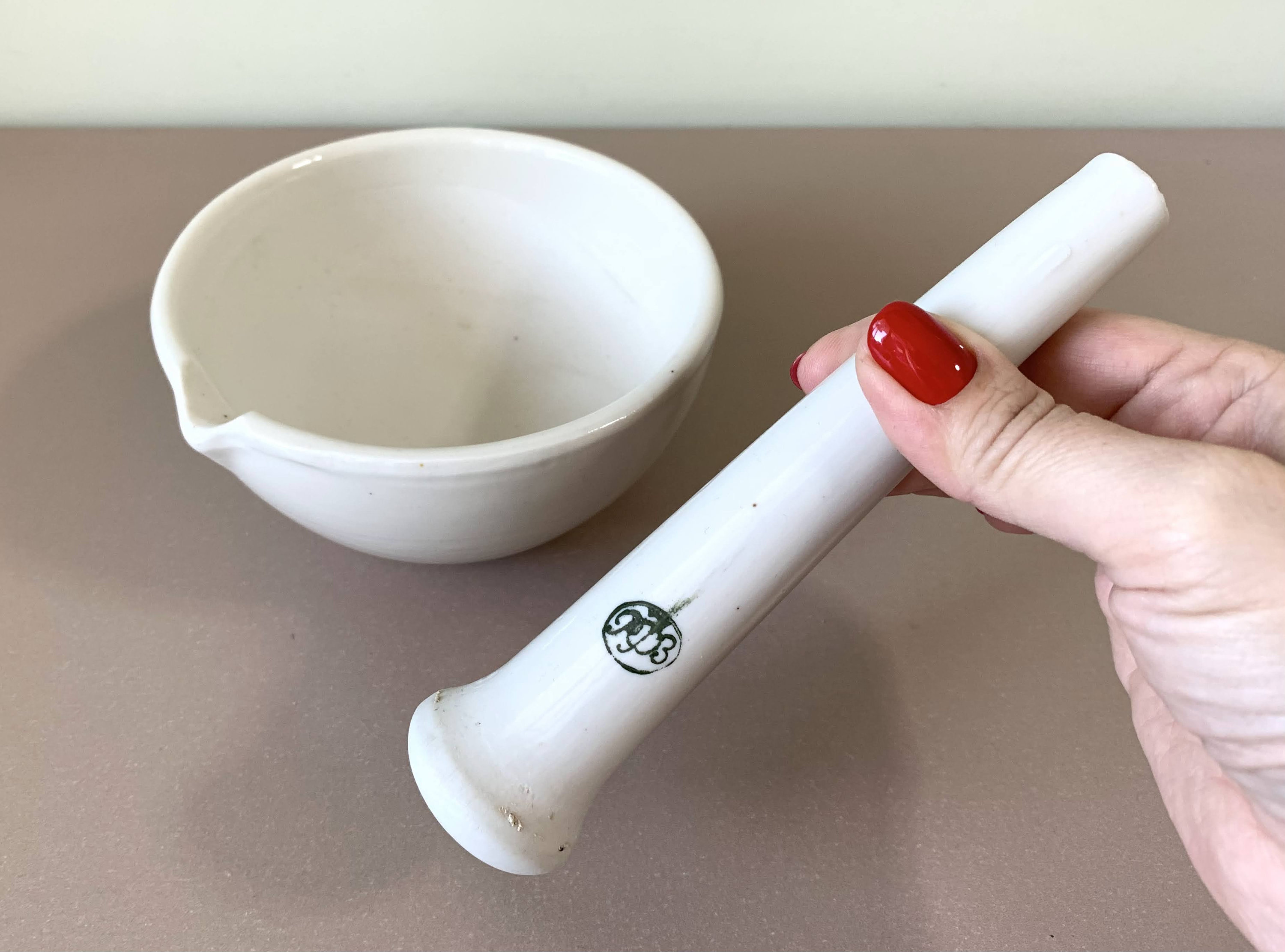 Vintage Porcelain Mortar & Pestle Chemical Laboratory - Etsy