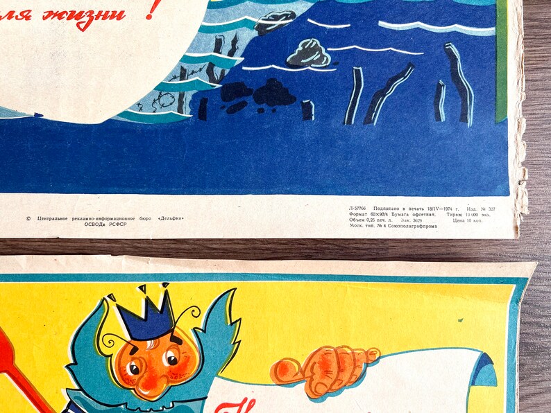 6x Soviet Russian Safety Posters Learning to Swim for - Etsy