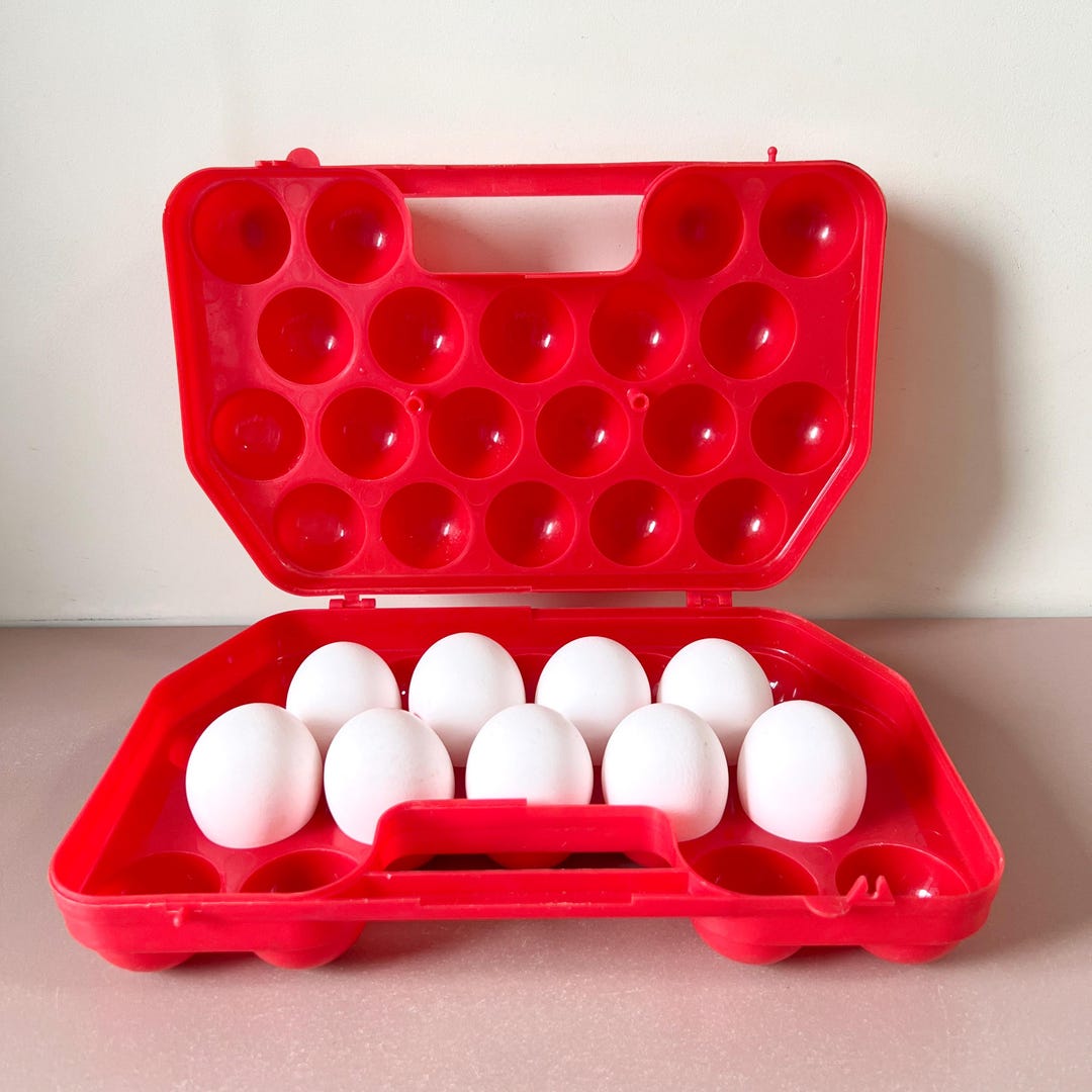 Retro Red Soviet Egg Carry Case for 20 Eggs Vintage Shopping Container ...