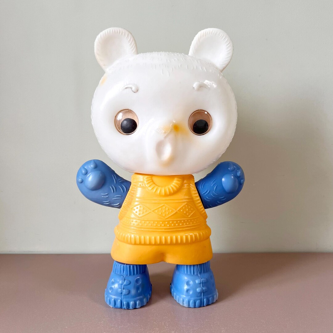 Vintage Soviet White Blue Bear Doll Медвед USSR 1960s–70s Moscow Malish ...