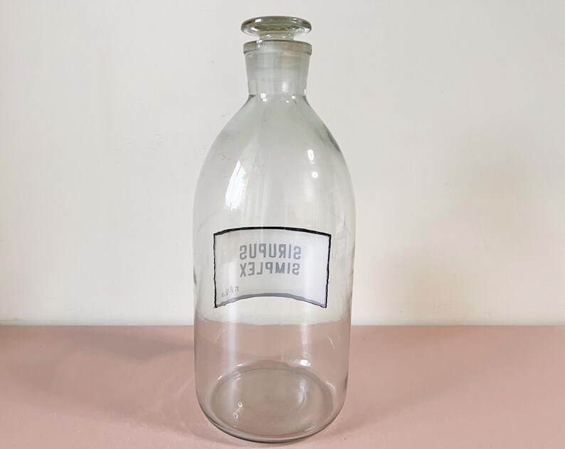 Large 2L Soviet Apothecary Jar, 1950s Sirupus Simplex Bottle, Vintage ...