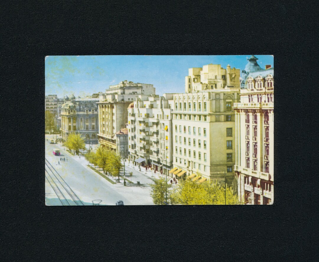 1962 Vintage Romanian Postcard Bucurest carlton 2 on N. Bălcescu ...