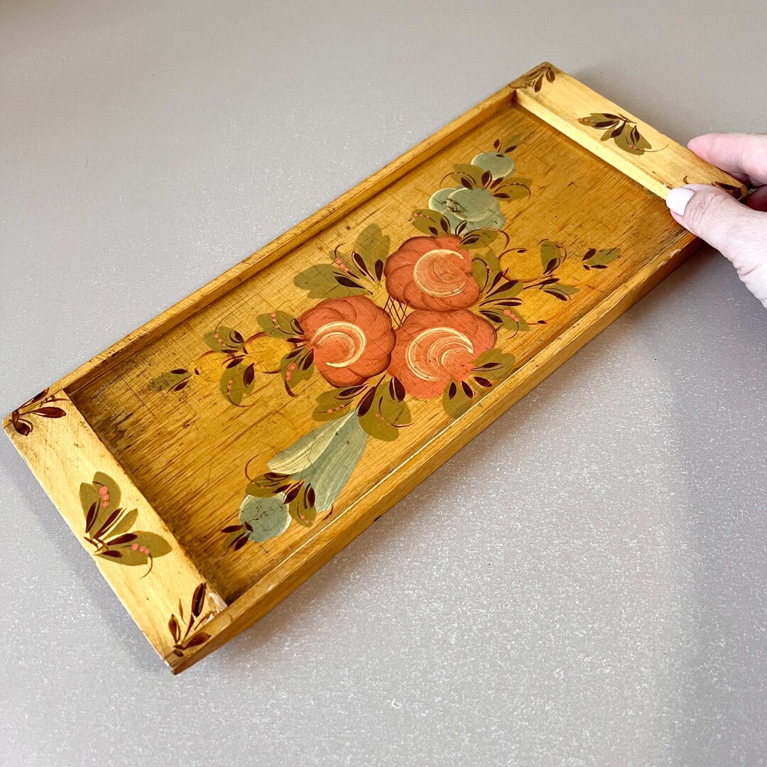 Vintage Wooden Bread Serving Tray From Ukraine 1960s Hand Painted ...