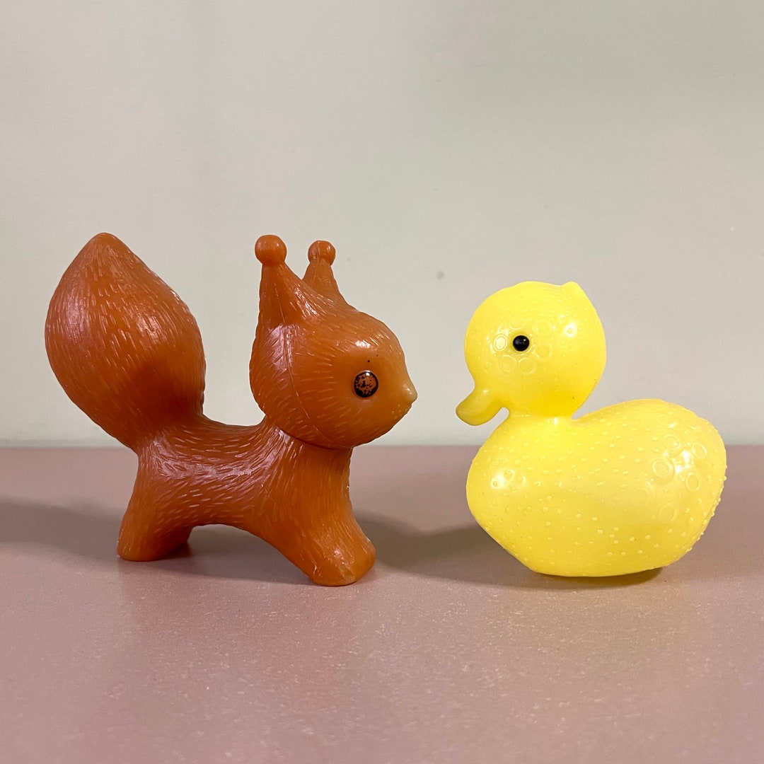 Squirrel & Duck Vintage Soviet-era Park Animals Stim Toy Set 1980s ...