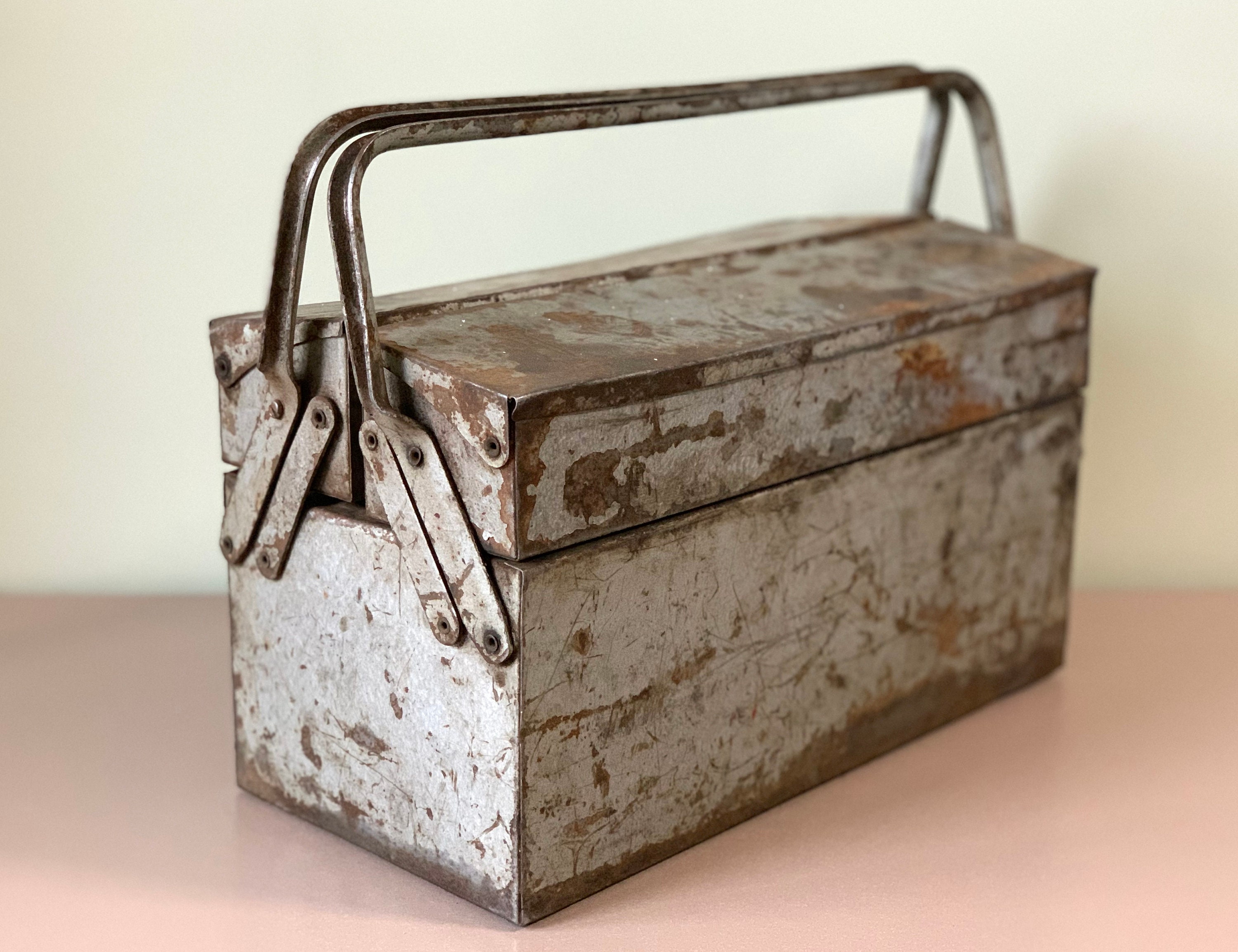 Soviet wall box for small parts Box of the USSR 70s Khaki metal tool ...