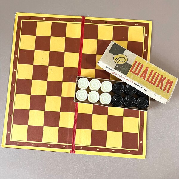Checkers Board Game - Etsy