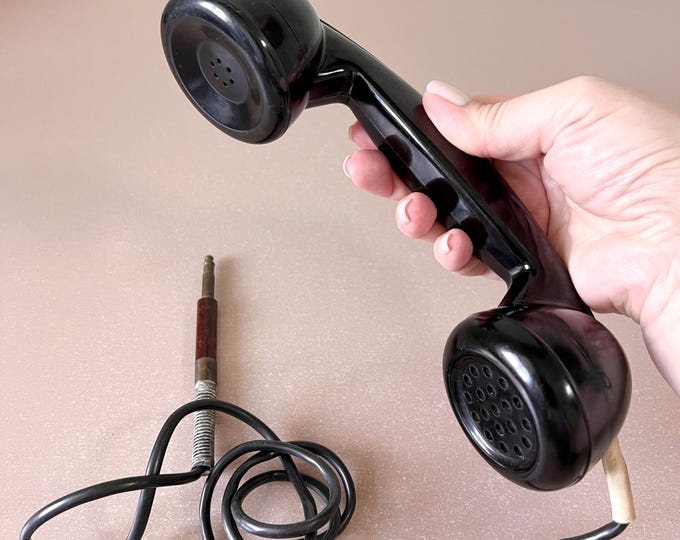 Vintage Soviet MT5 Telephone Handset 1967 Retro Black Carbolite ...