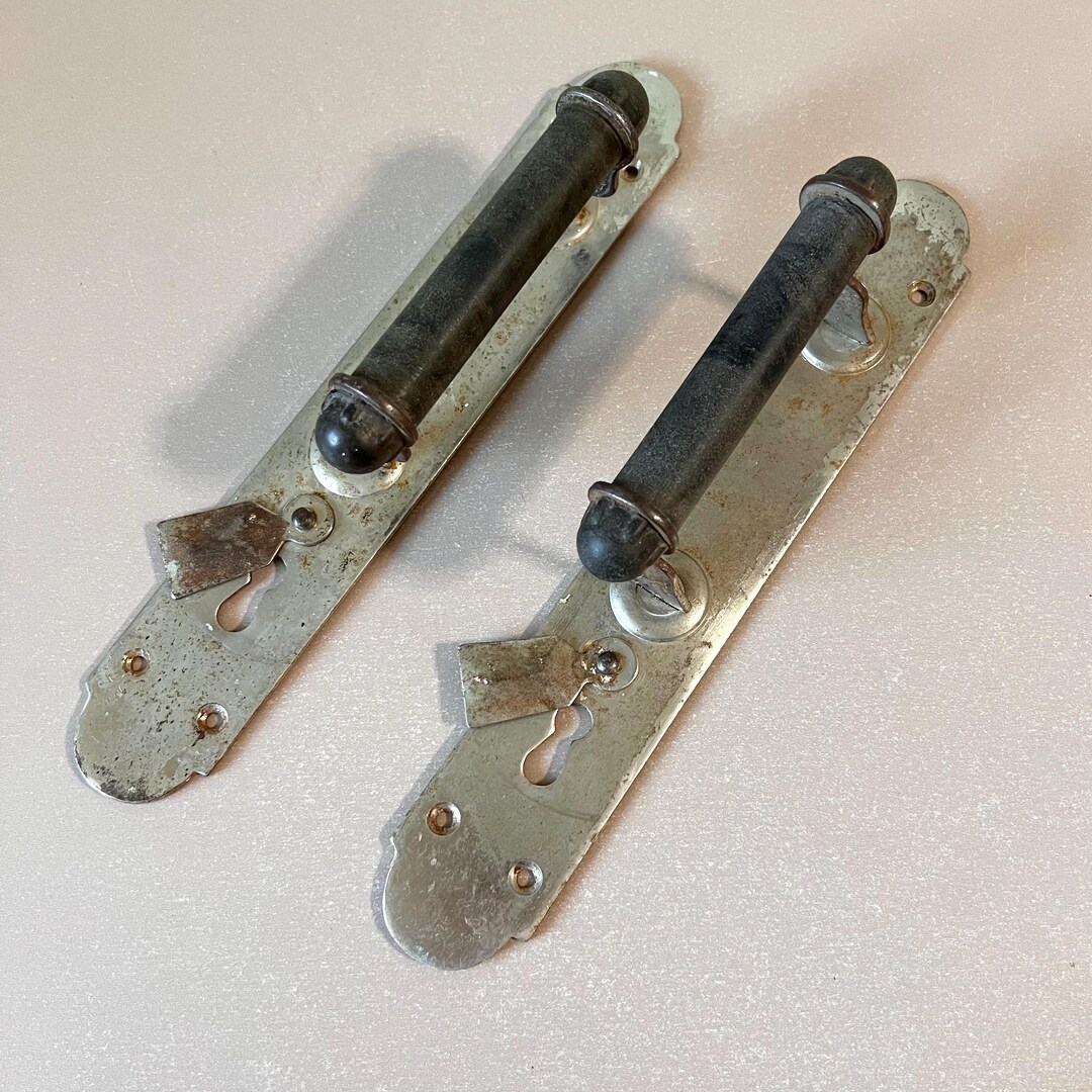 2x Steel Soviet Vintage Door Handles Home Decor Gate Pulls Cabinet ...