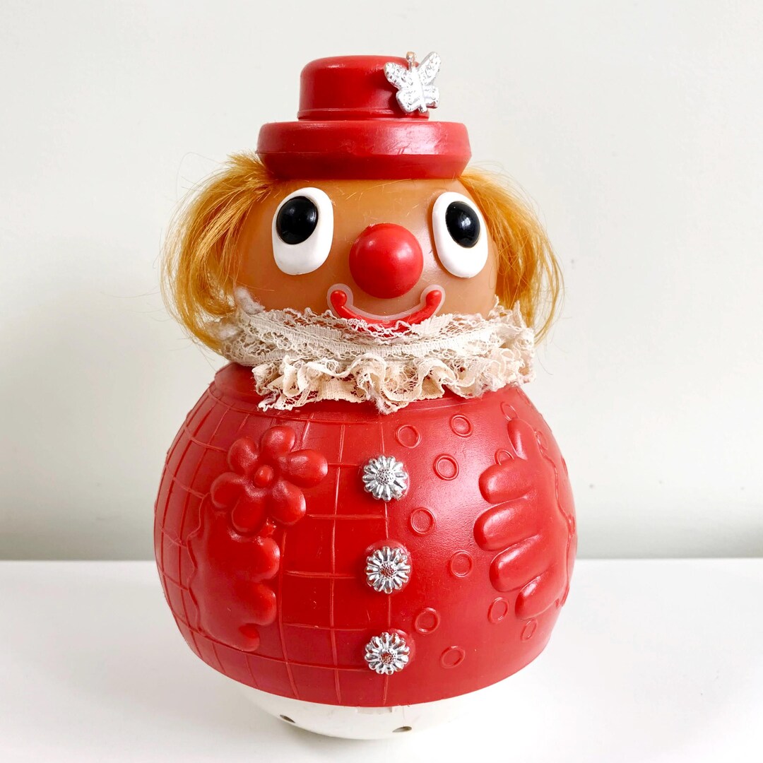 Creepy Clown Nevalyashka Wobble Doll Musical Chime Toy USSR 1970s ...