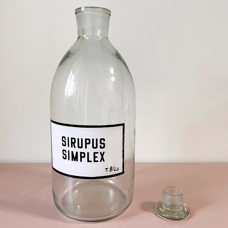 Large 2L Soviet Apothecary Jar, 1950s Sirupus Simplex Bottle, Vintage ...