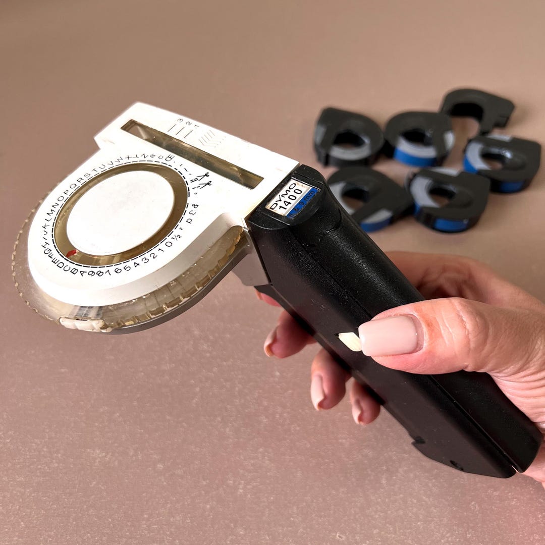 Vintage Dymo 1400 Embossing Label Maker Hand Labeler 5 Rolls Label Tape ...