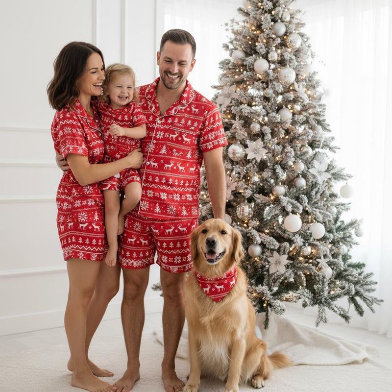Matching Button up Christmas Pajamas - Etsy Australia
