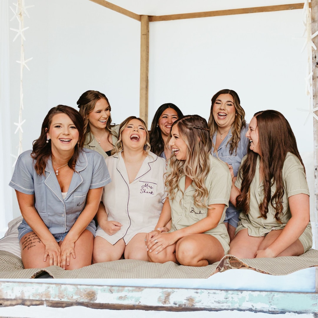 Bridesmaid Pajamas Sage, Monogram Bridesmaid Pajamas Set, Wedding Pjs ...