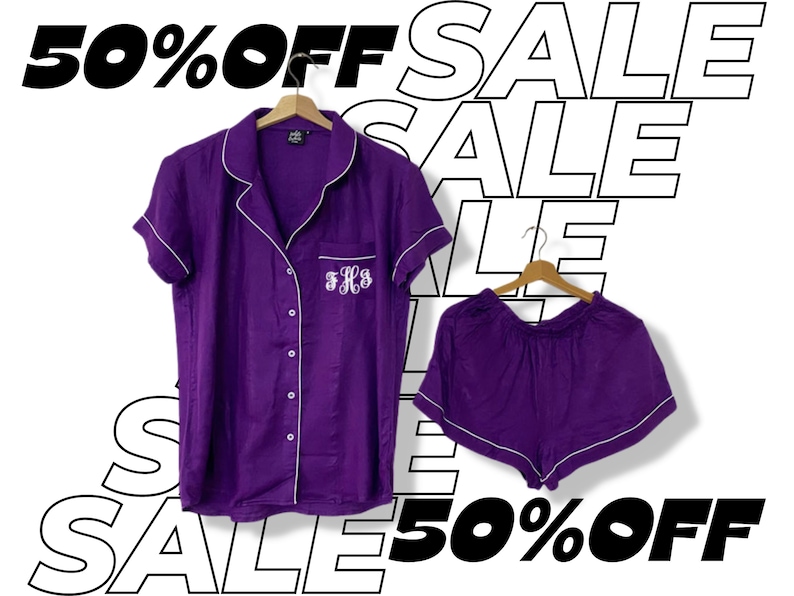 Purple Pjs Purple Pajama Set Soft Monogram Sleep PJ Shorts - Etsy