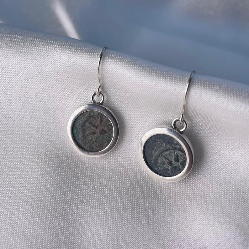 Authentic Widows Mite Coin Earrings, 925 Silver, Gift for Christmas ...