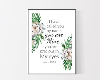Isaiah 43:1 Wall Art I Have Called You by Name You Are Mine - Etsy