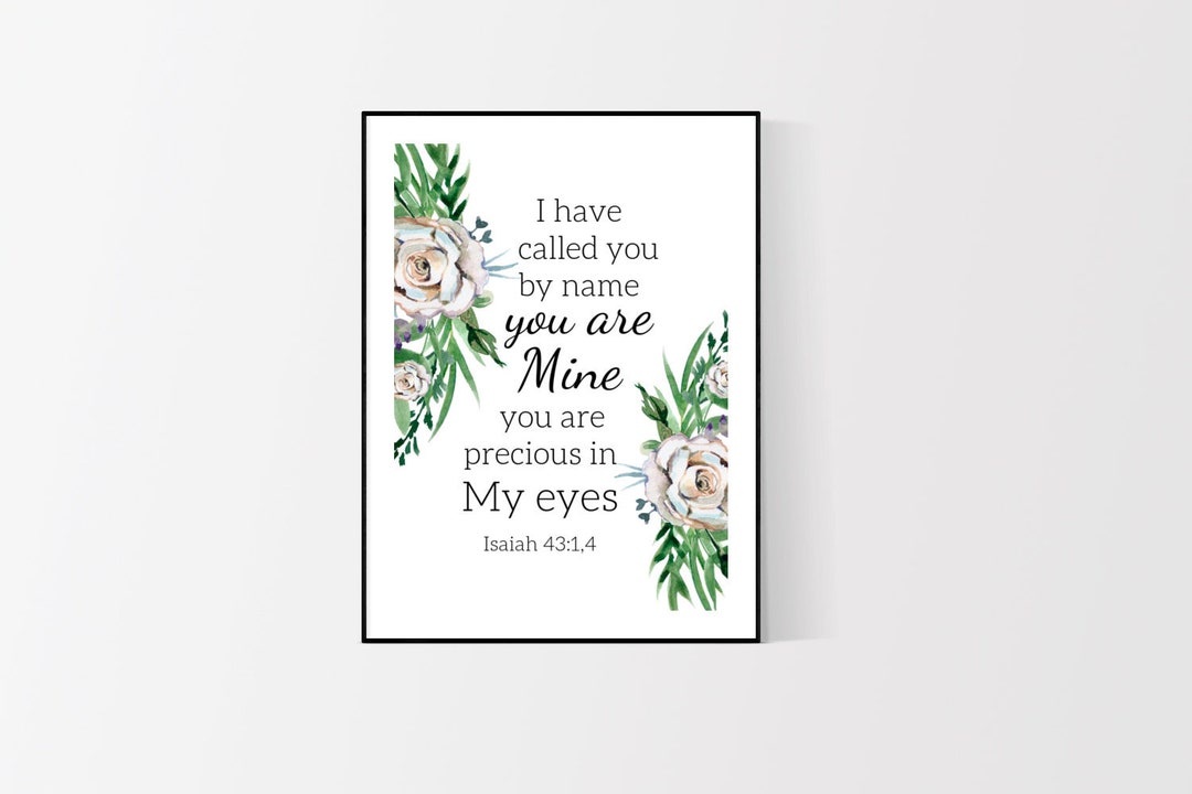 Bible Verse Printable Christian Printable Art Isaiah 43:1 - Etsy