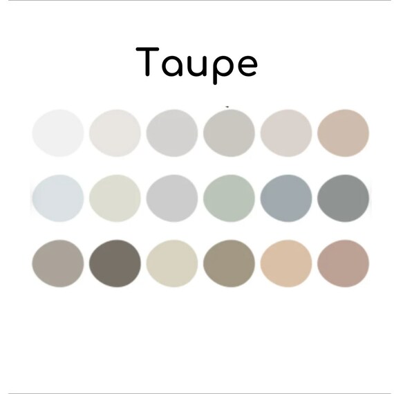 Taupe Color Palette Hexadecimal Code Soft Colors | Etsy