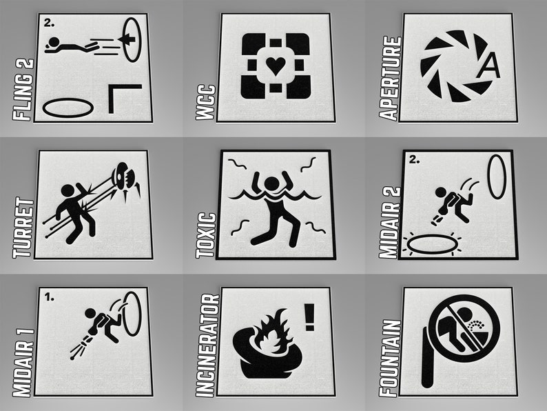 Portal Test Chamber Hazard Sign Magnets Portal Glados - Etsy